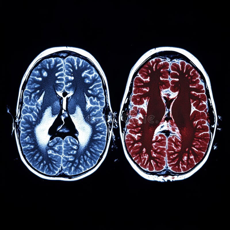 Brain CT Scan Showing Brain Tumor, 3D Illustration Showing Brain Tumor ...