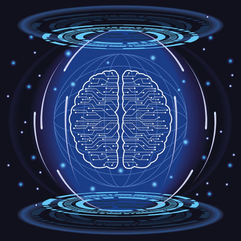 Brain in cyber security stock vector. Illustration of hacker - 251201525