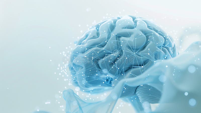 Brain 3d Model Light Background Stock Image - Image of cell, neurology ...