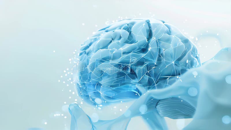 Brain 3d Model Light Background Stock Footage - Video of artificial ...