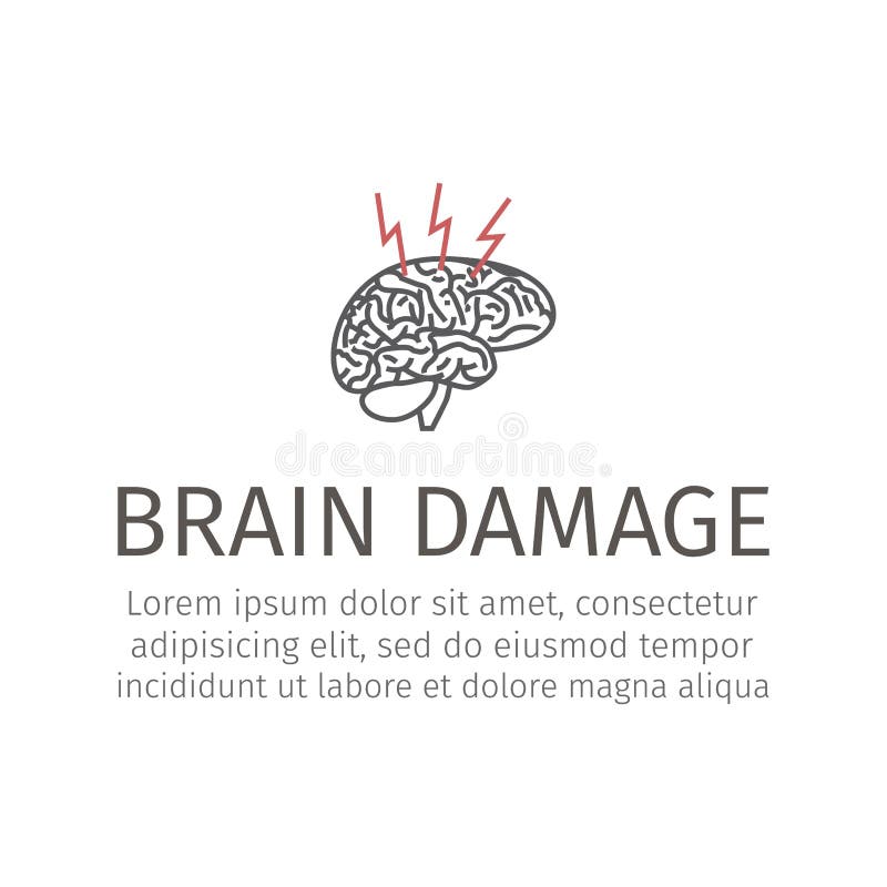 Brain Damage Icon. Vector Sign for Web Graphic. Stock Vector ...