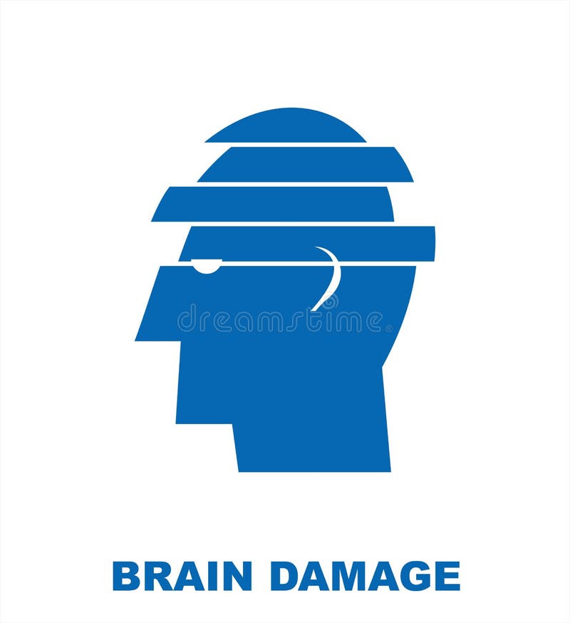 Brain Damage. Simple Flat Vector Illustration of Mental Health Concept ...