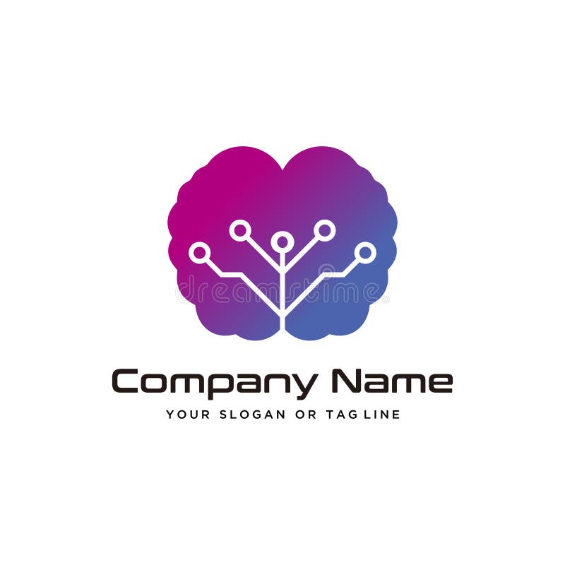 Brain Design Technology Logo Modern Vector Template Stock Vector ...