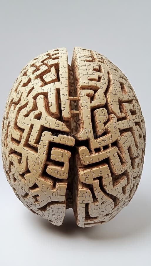 A Brain Designed from a Maze and Puzzle, Symbolizing Mental Challenges ...