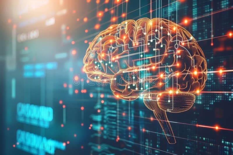 Brain Diagram Presented on Digital Monitor for Artificial Intelligence ... Brain Diagram Presented on Digital Monitor for Artificial Intelligence ...