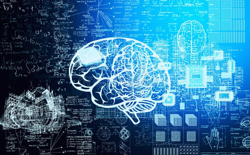 Brain Digital Illustration Intelligence Machine Learning Concept Stock ...