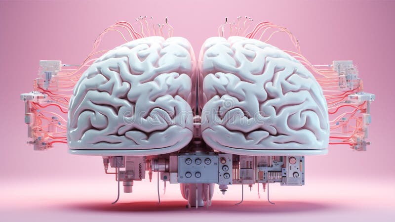 Brain Digital Technology Pink Concept Neon Science Intelligence ...