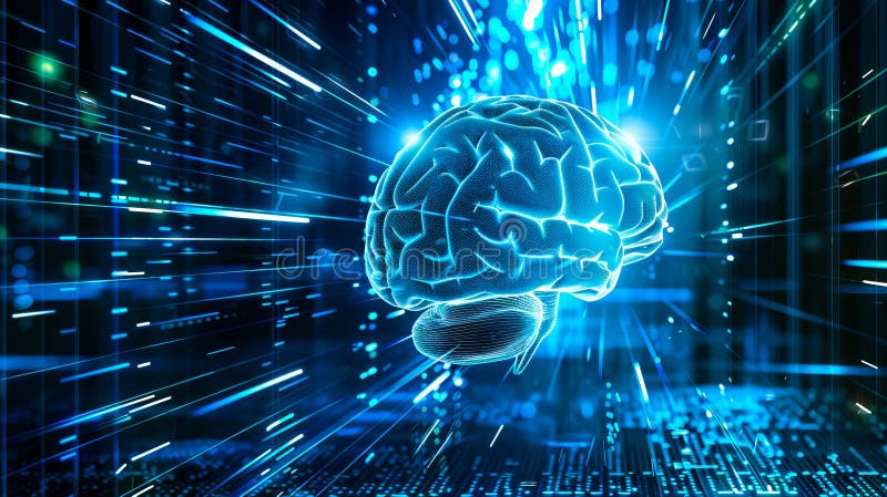 A Brain in the Digital World Stock Photo - Image of digital, laser ...