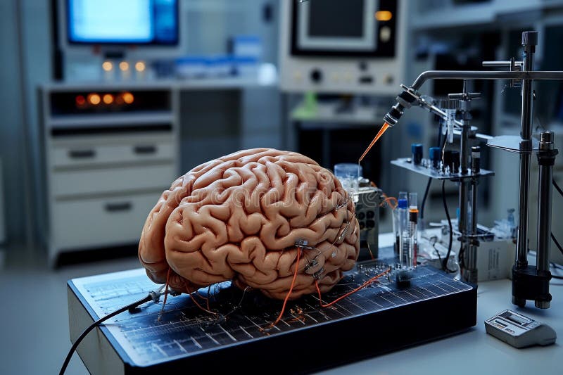 Brain Displayed on Medical Apparatus in a Laboratory Setting during an ...