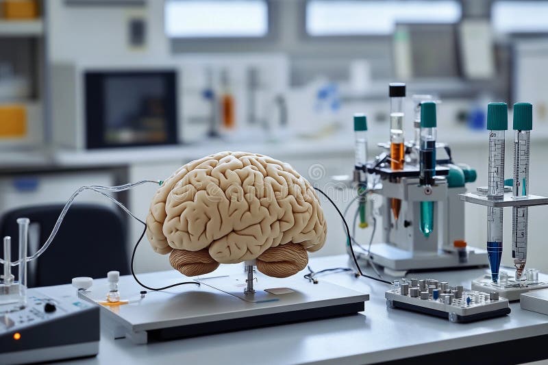 Brain Displayed on Medical Apparatus in a Laboratory Setting during an ...