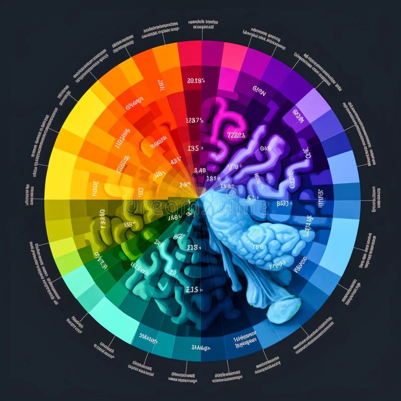The Brain is Divided into Colored Segments Respons. Generative AI Stock ...