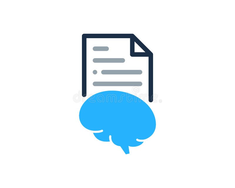 Brain Document Icon Logo Design Element Stock Vector - Illustration of ...
