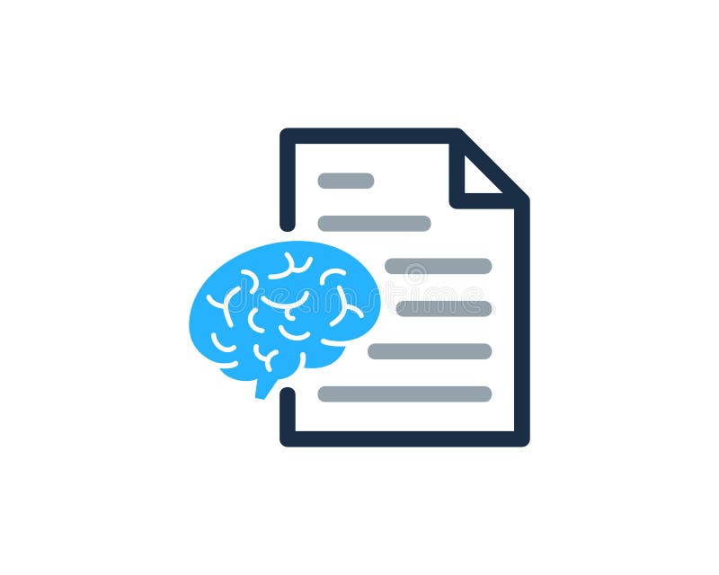 Brain Document Icon Logo Design Element Stock Vector - Illustration of ...