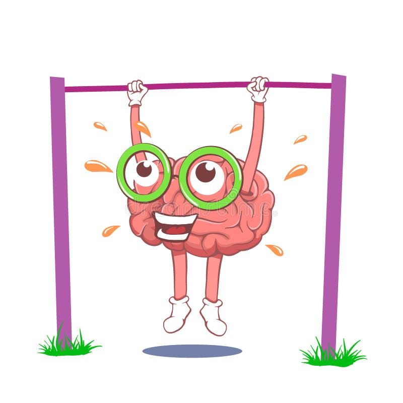 The brain does sports stock vector. Illustration of body - 187366965