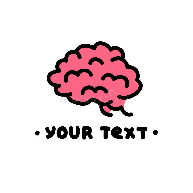 Brain Doodle Icon, Vector Illustration Stock Vector - Illustration of ...