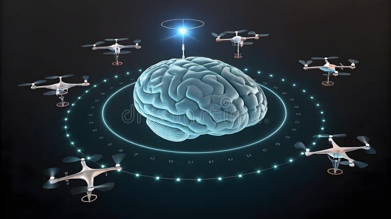 Brain with Drones Concept for Artificial Intelligence and Technology ...