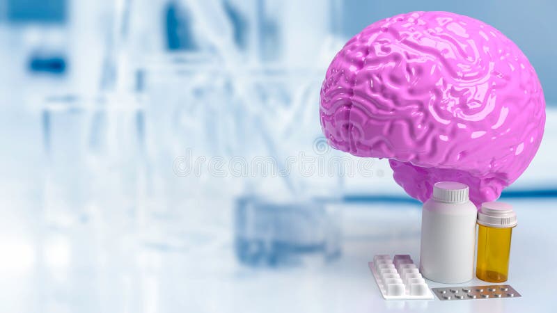 The Brain and Drug for Sci or Medical Concept 3d Rendering Stock ...