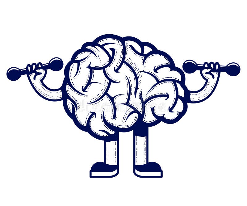 Brain with Dumbbells in Gym, Intellect Pumping, Strong Mind Stock ...