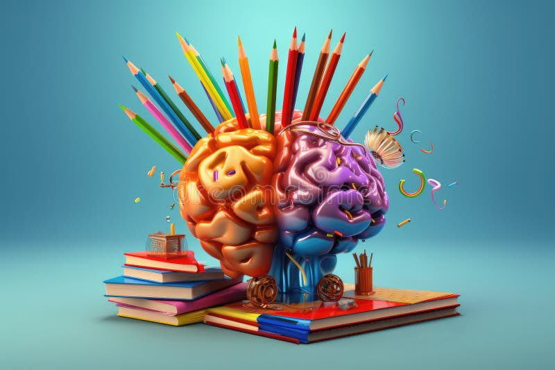 Brain with Education Ideas on Yellow Background, New Discoveries, AI ...