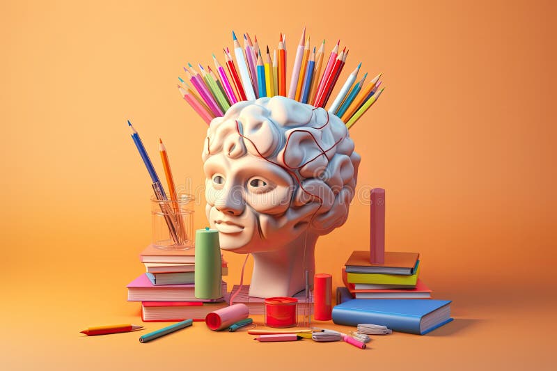 Brain with Education Ideas on Yellow Background, New Discoveries, AI ...