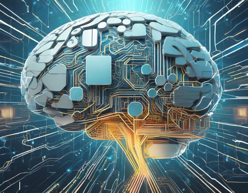 Brain - Electronic - AI stock image. Image of internet - 305613189