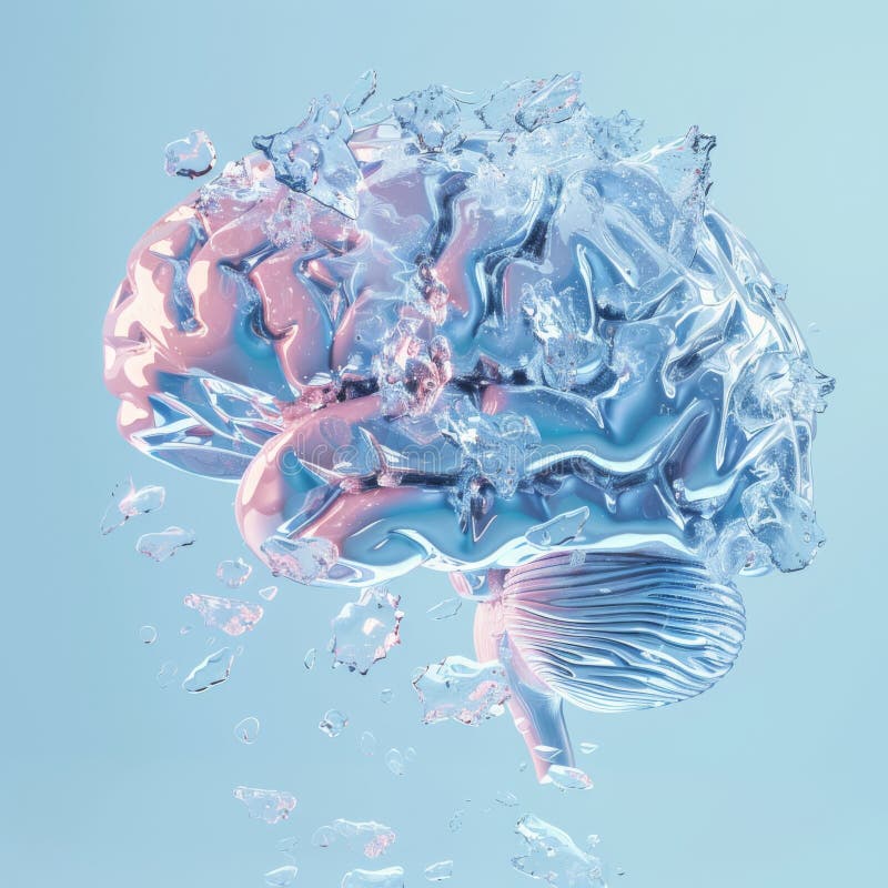Brain Encased in Ice, Symbolizing the Challenges and Potential ...