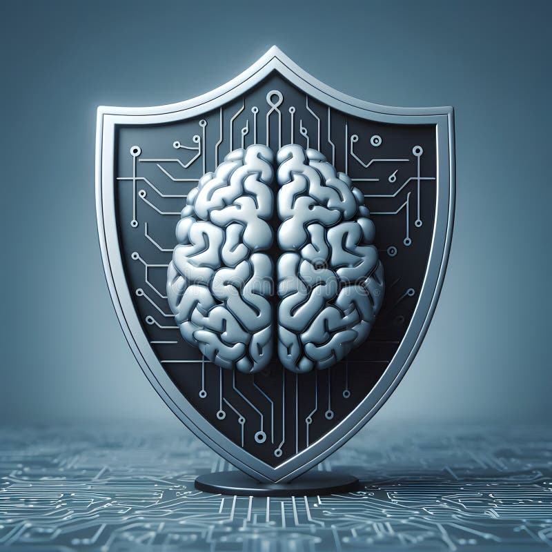 A Brain Encased within a Shield, Symbolizing the Concept of AI Safety ...