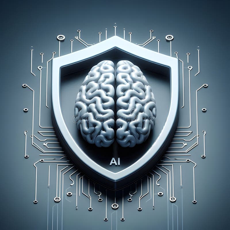 A Brain Encased within a Shield, Symbolizing the Concept of AI Safety ...