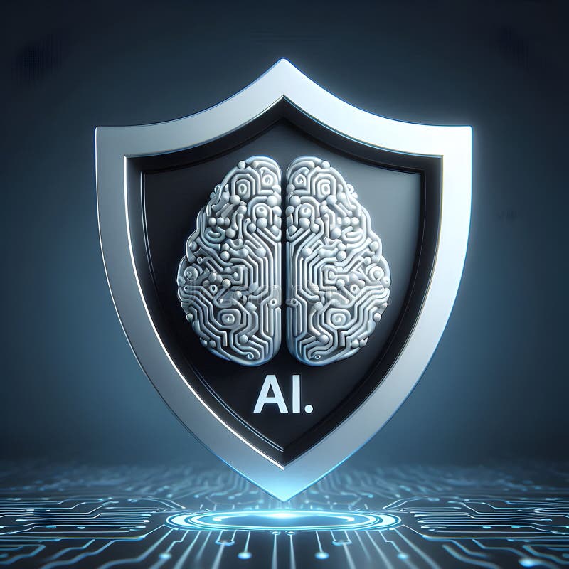 A Brain Encased within a Shield, Symbolizing the Concept of AI Safety ...