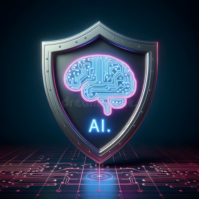 A Brain Encased within a Shield, Symbolizing the Concept of AI Safety ...