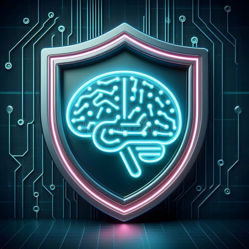 A Brain Encased within a Shield, Symbolizing the Concept of AI Safety ...