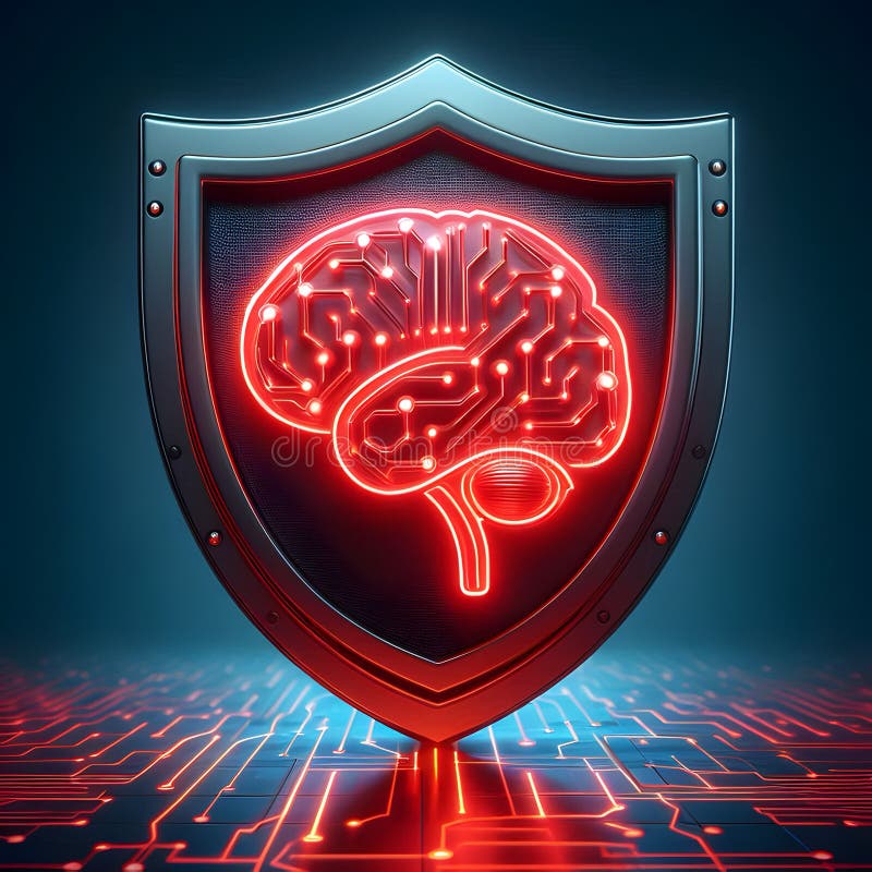 A Brain Encased within a Shield, Symbolizing the Concept of AI Safety ...
