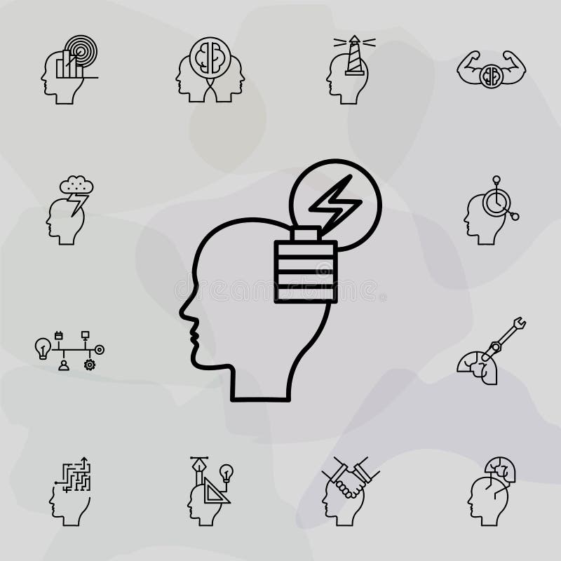 Energy, Brain, Recharge Multi Color Style Icon. Simple Thin Line ...