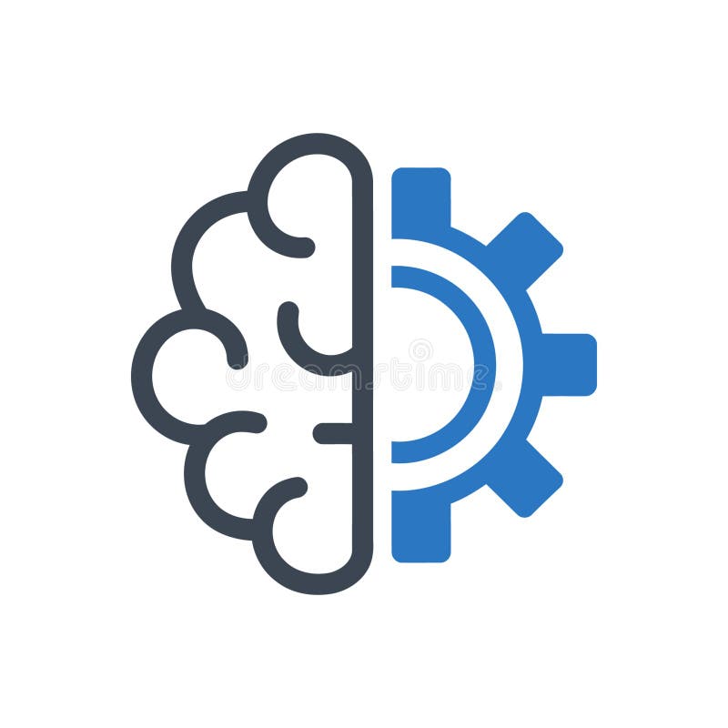 Brain Engine Integration Icon Stock Vector - Illustration of ...
