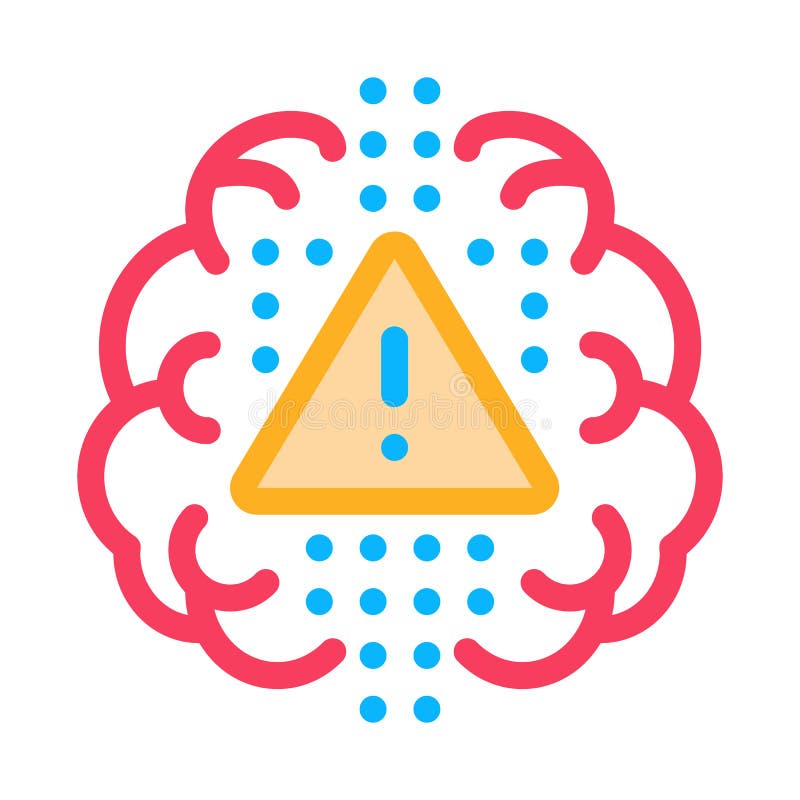 Brain Exclamation Mark Icon Vector Outline Illustration Stock Vector ...