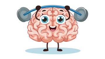 Human Brain Exercising with Weights Vector Concept AI Illustration ...