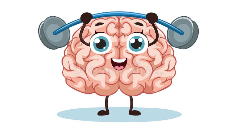 Human Brain Exercising with Weights Vector Concept AI Illustration ...