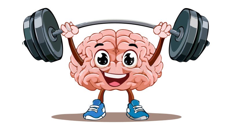 Cartoon Brain Exercising with Weights – AI-Generated Vector ...