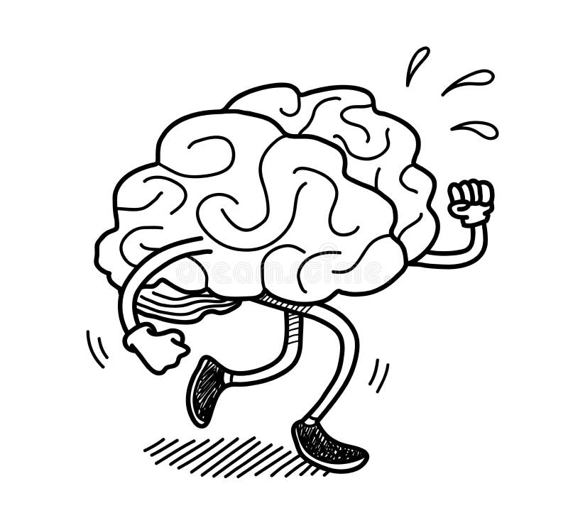 Brain Exercise Doodle stock vector. Illustration of exercising - 75000109