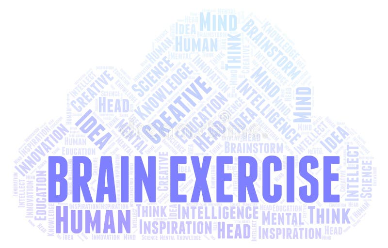 Brain Exercise word cloud stock illustration. Illustration of ...