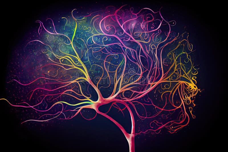 Brain Exploding with Different Colors. Stock Illustration ...