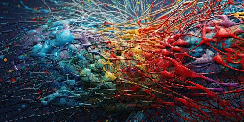 Brain Exploding with Different Colors Stock Illustration - Illustration ...