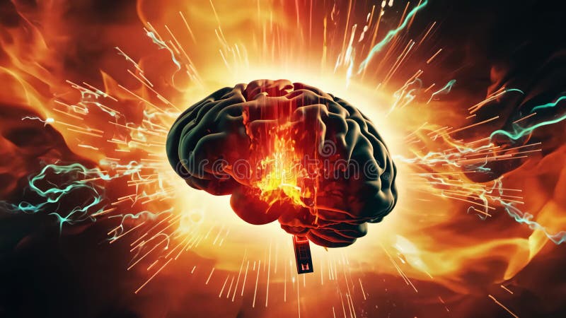 Brain Exploding with Energy and Lightning Stock Video - Video of idea ...