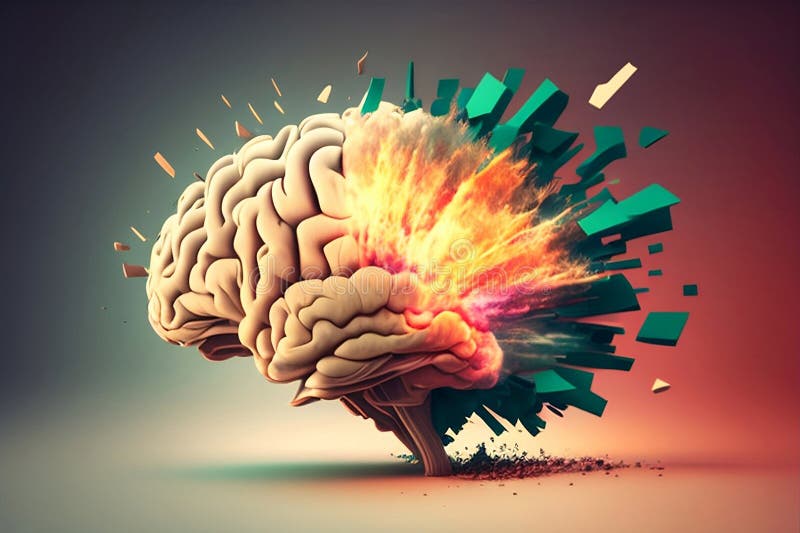 Brain Explosion, Colorful Illustration, Generative Ai Stock ...