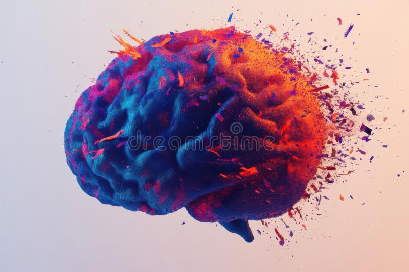 Brain Explosion, Conceptual Artwork of Knowledge and Memory Decay, Mind ...