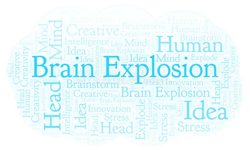 Brain Explosion Word Cloud. Stock Illustration - Illustration of cloud ...