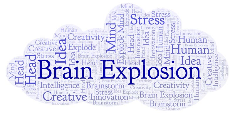 Brain Explosion Word Cloud. Stock Illustration - Illustration of ...
