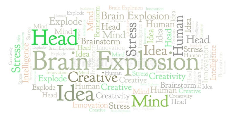 Brain Explosion Word Cloud. Stock Illustration - Illustration of ...