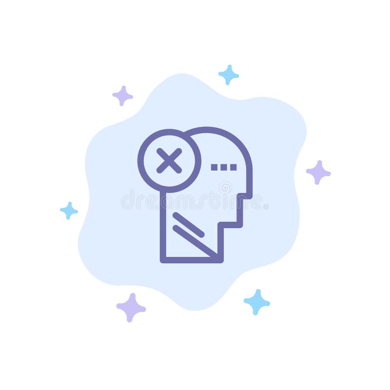 Brain, Failure, Head, Human, Mark, Mind, Thinking Blue Icon on Abstract ...