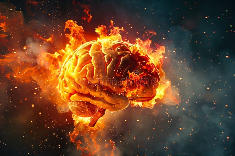 Brain on Fire, Exploding Brain, Disease Concept Like Parkinson S ...
